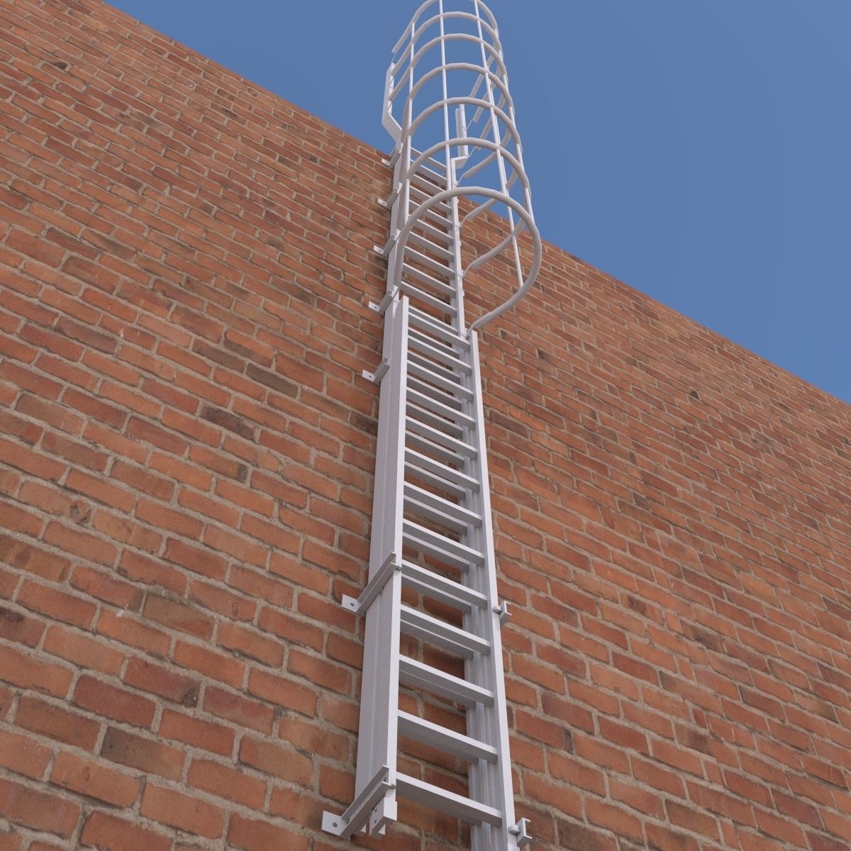 3D model Ladders staircases exterior safety stairs modern architecture ...
