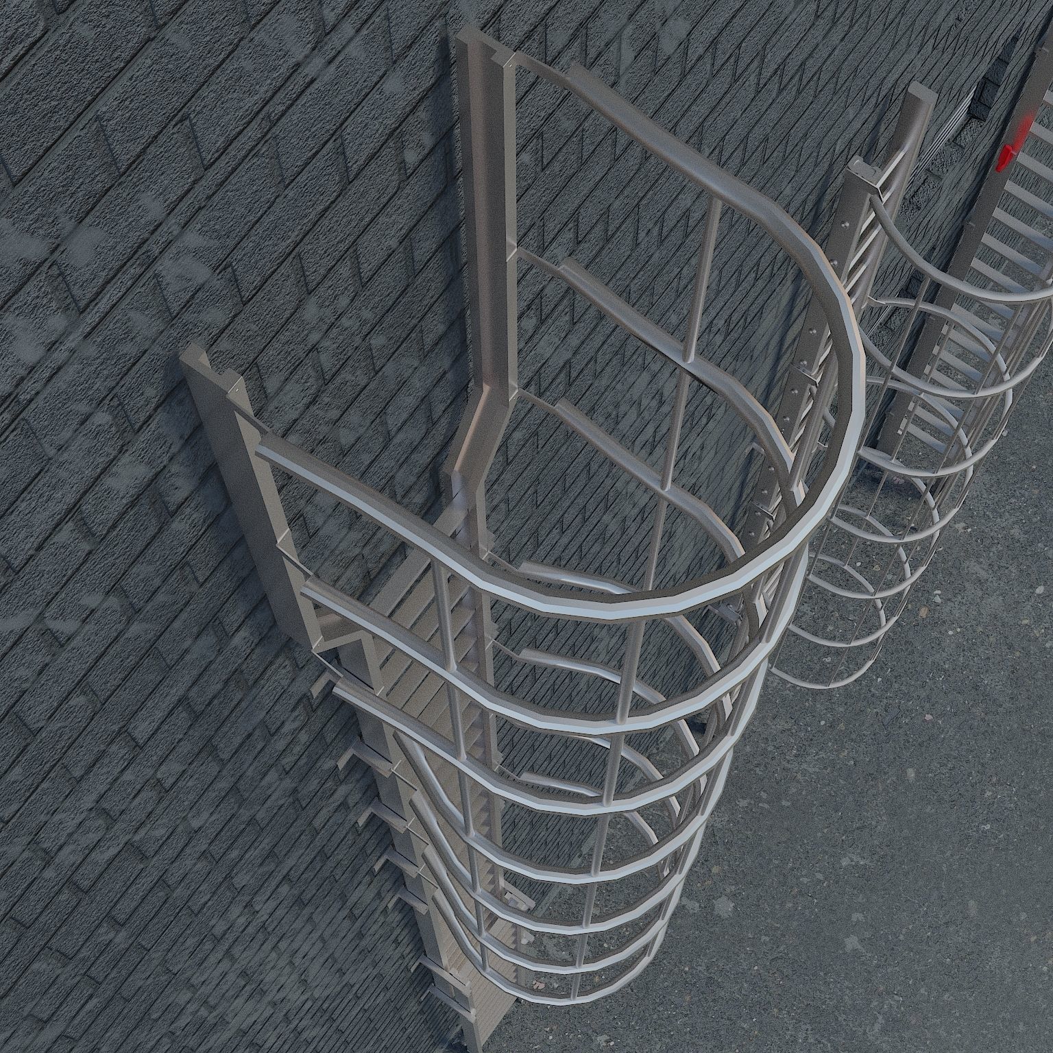 3D model Ladders staircases exterior safety stairs modern architecture ...