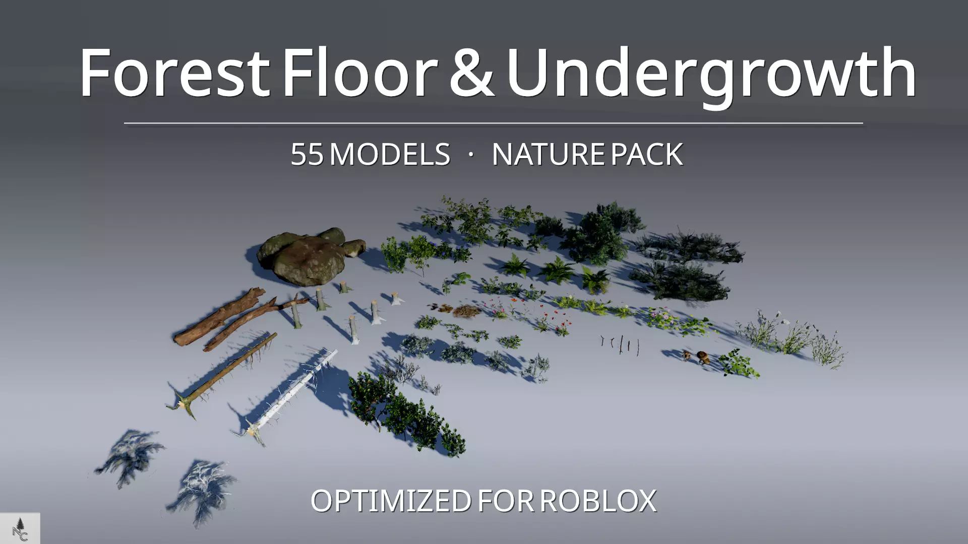 3D model ROBLOX Forest Floor and Undergrowth Pack VR / AR / low-poly ...