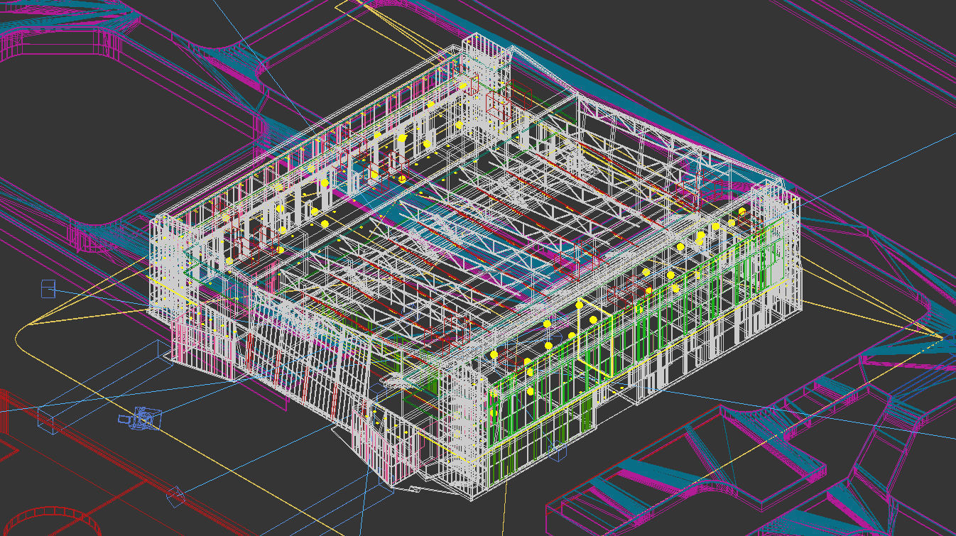 Sport Center whith football field free 3D model | CGTrader