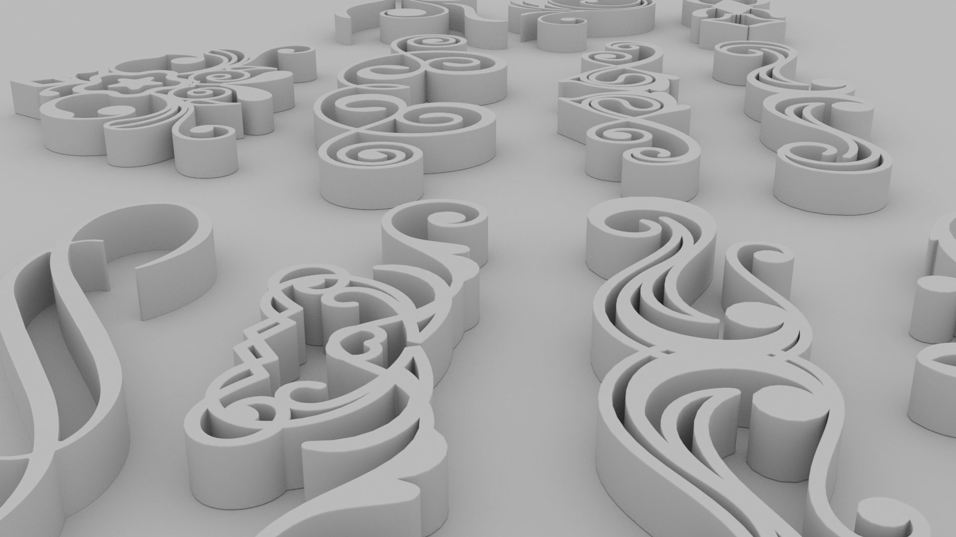 Ornate Swirls - Printable set of 11 3D model 3D printable | CGTrader