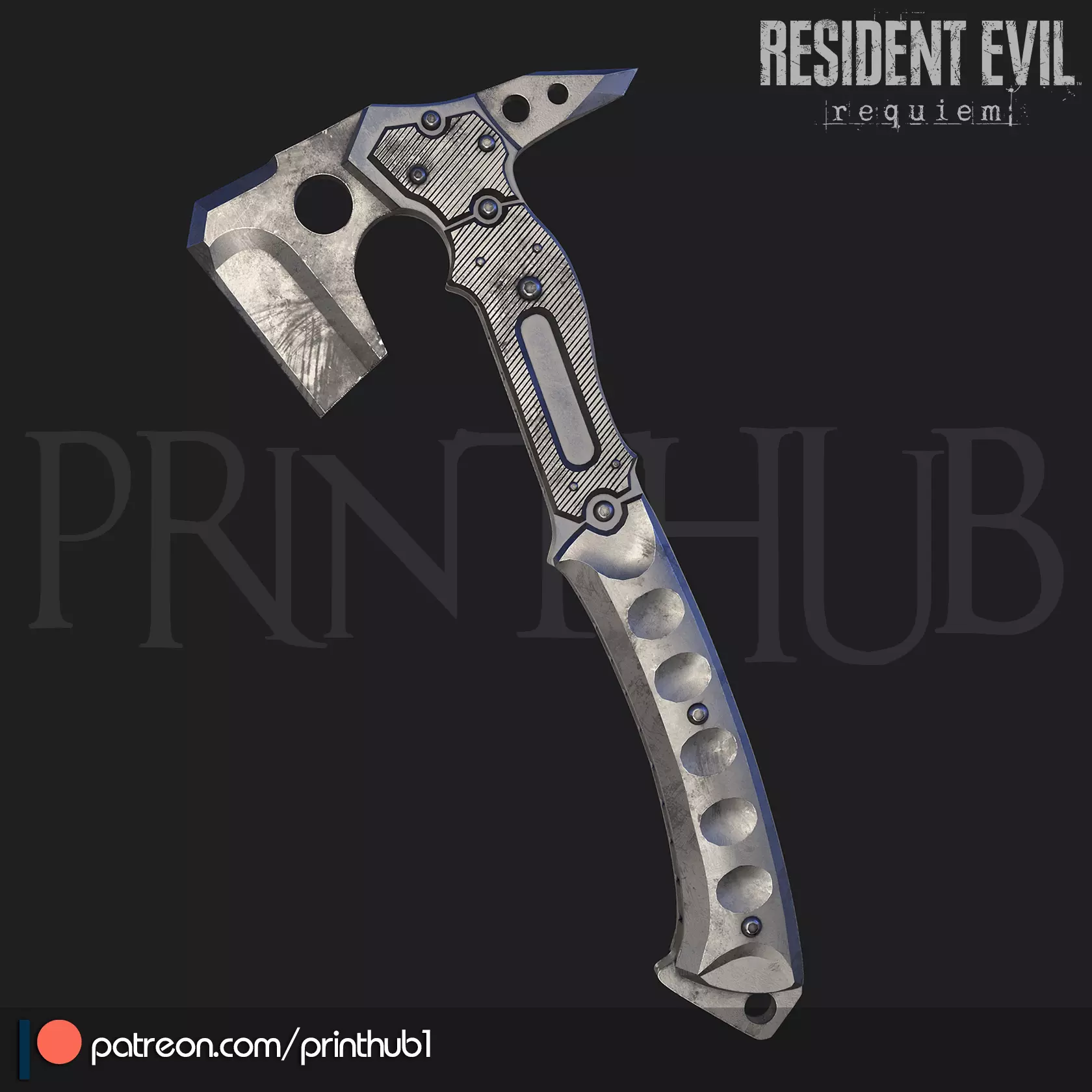 Resident Evil Requiem Hatchet Leon Kennedy Upgraded Axe STL File 3D ...