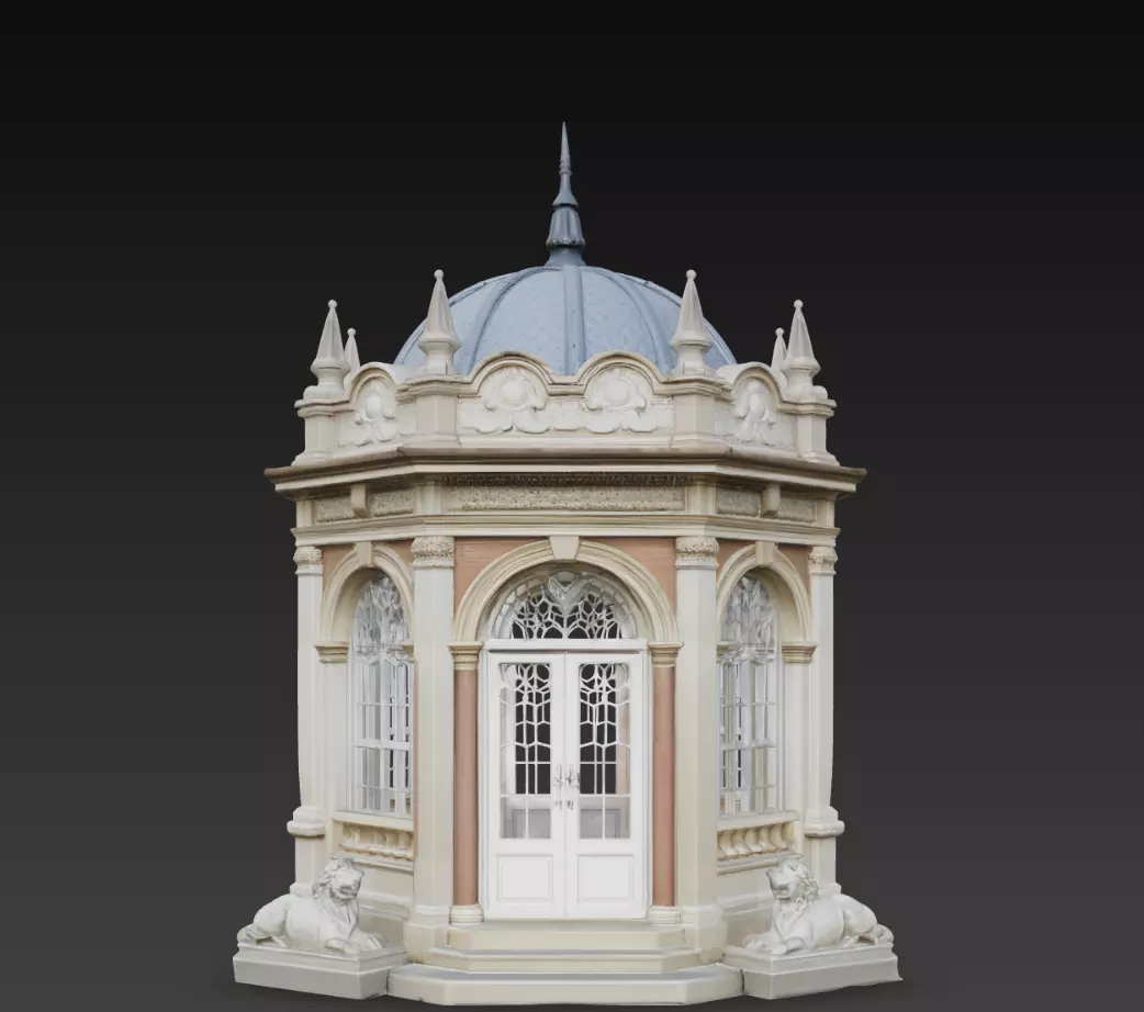 Classical Pavilion Gazebo Gothic Architecture STL 3D model 3D printable ...