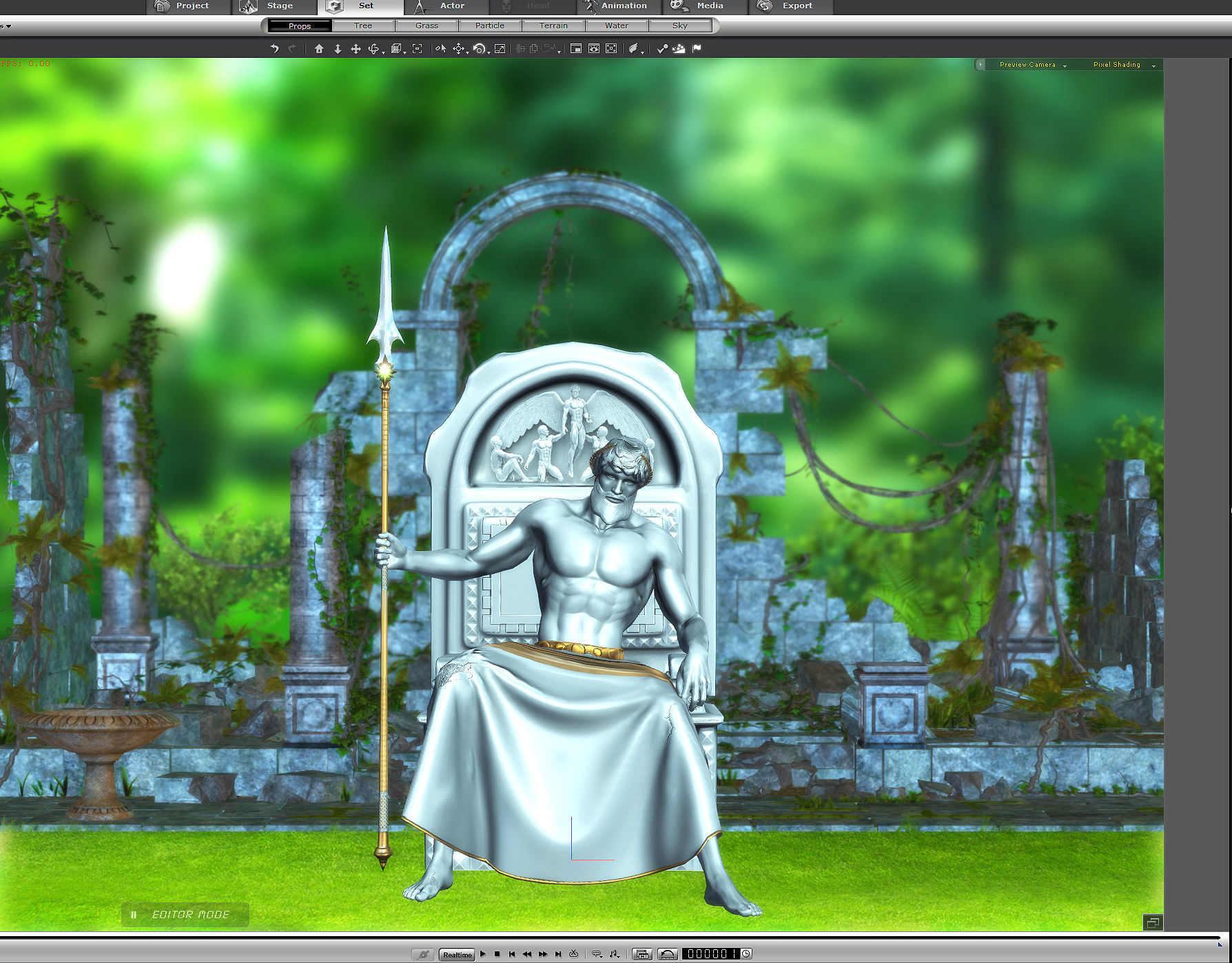 3D model 3Dfoin - Ancient God Statue VR / AR / low-poly | CGTrader