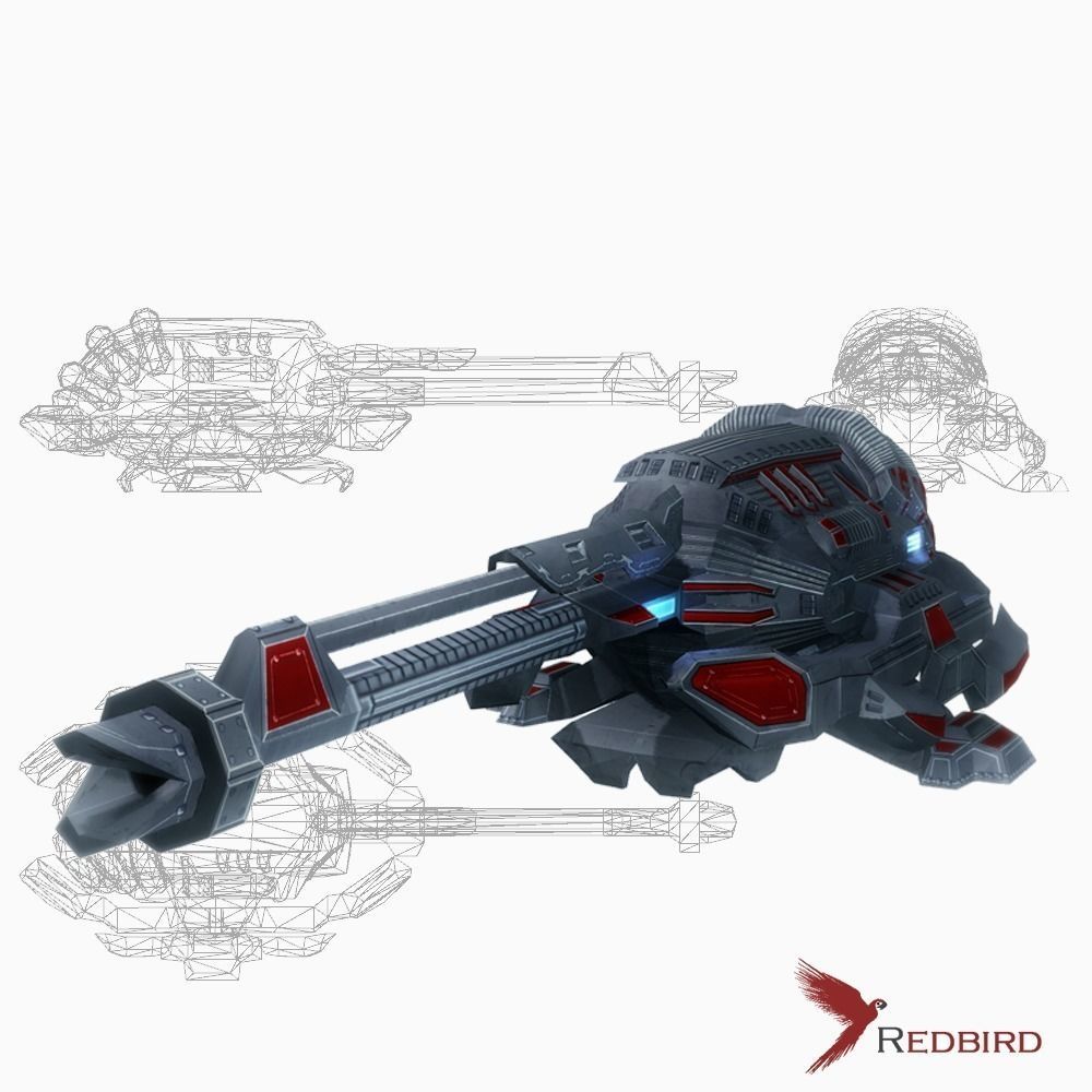 3D model Blaster cannon 04 sci-fi low poly VR / AR / low-poly | CGTrader