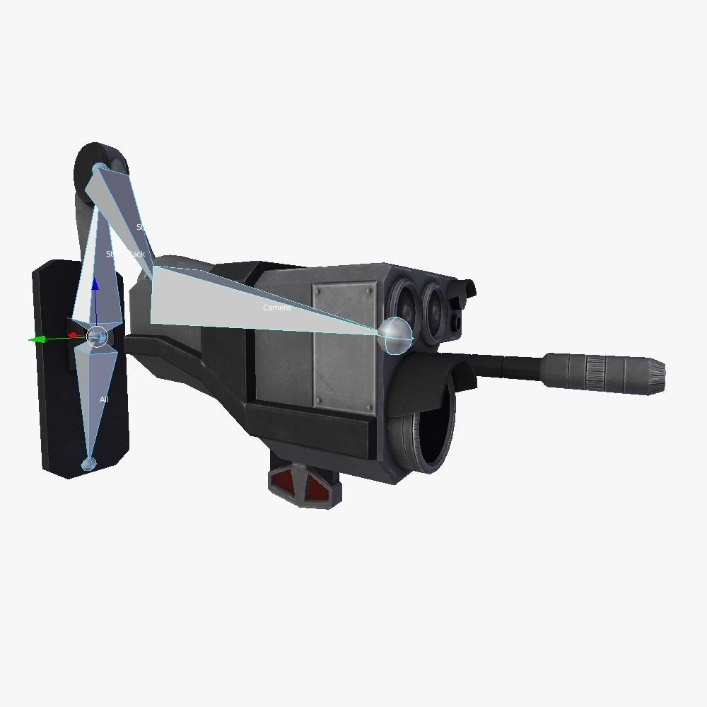 3D model Security camera 02 sci-fi low poly rigged VR / AR / low-poly ...