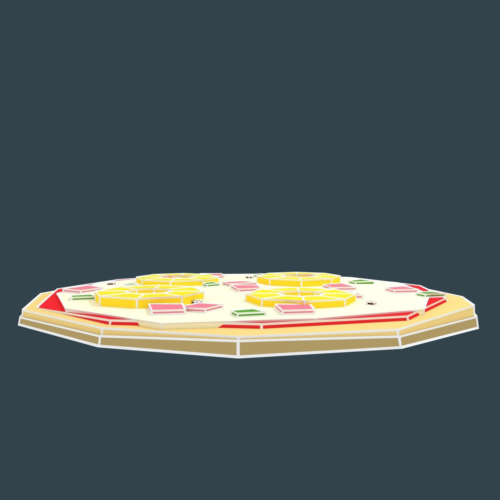 3D model Low-poly stylized pizza hawaii VR / AR / low-poly | CGTrader