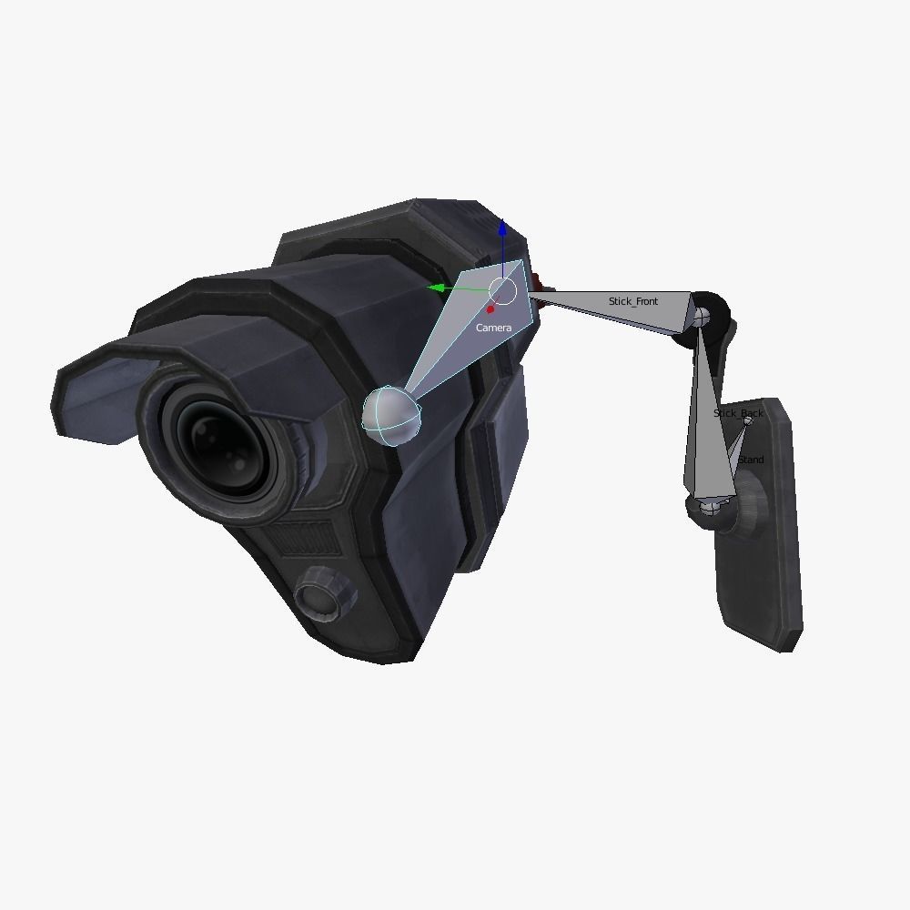 3D model Security camera 04 sci-fi low poly rigged VR / AR / low-poly ...