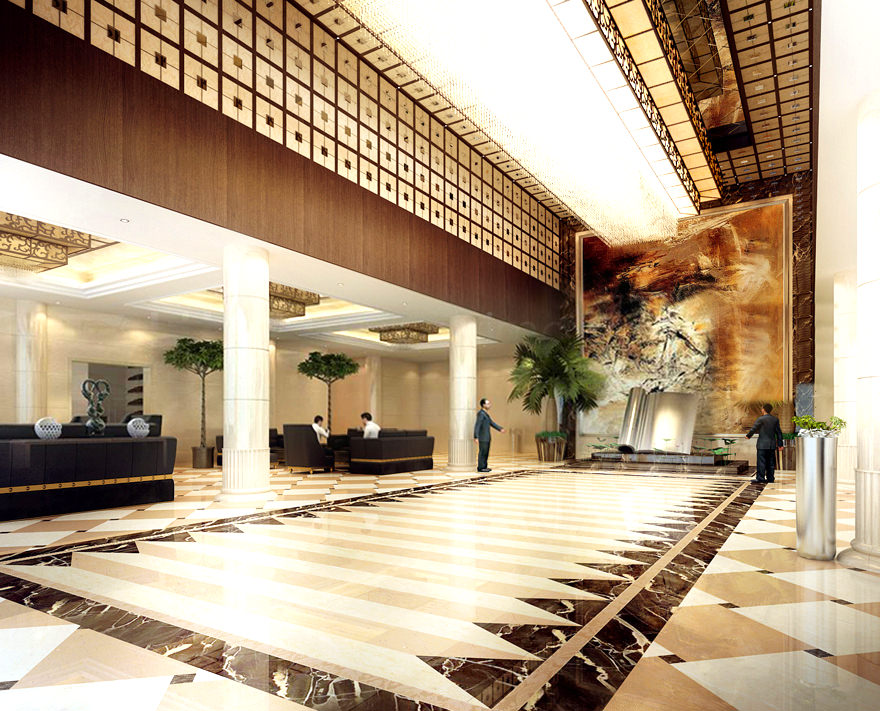 Lobby Ceramic Wall and Wall Painting 3D Model .max - CGTrader.com