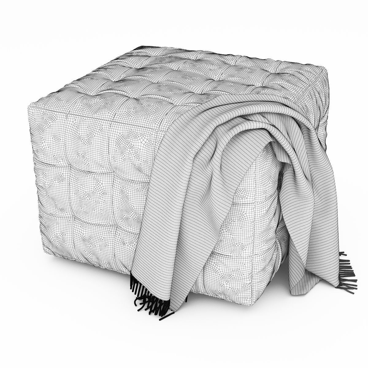 Pouf collection cube blanket 3D model | CGTrader
