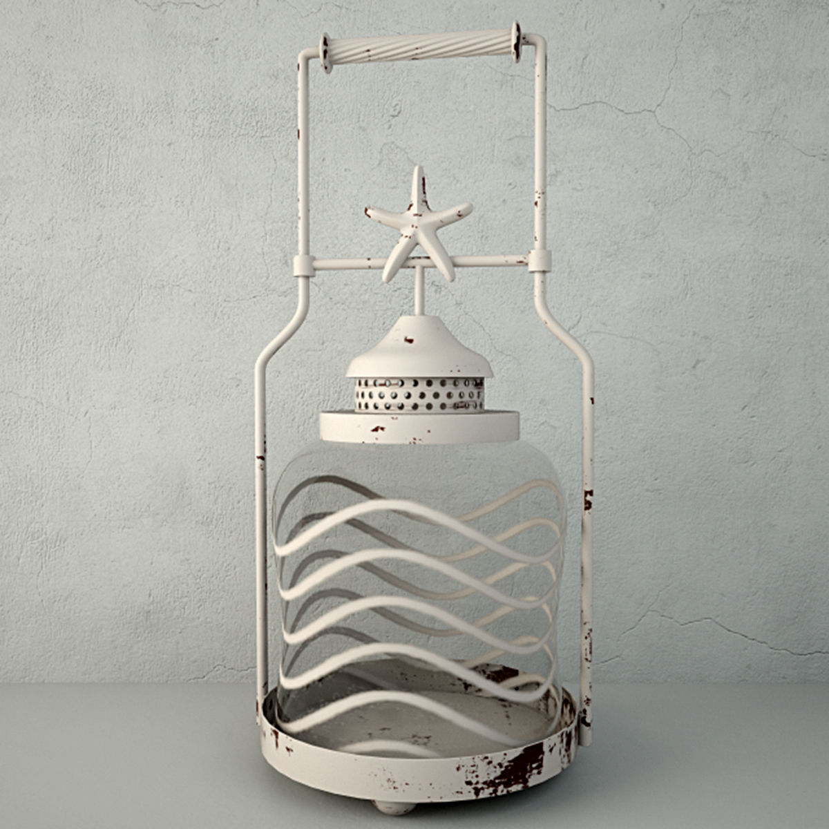 Frosted Globe Shell Lantern Set 3D model | CGTrader