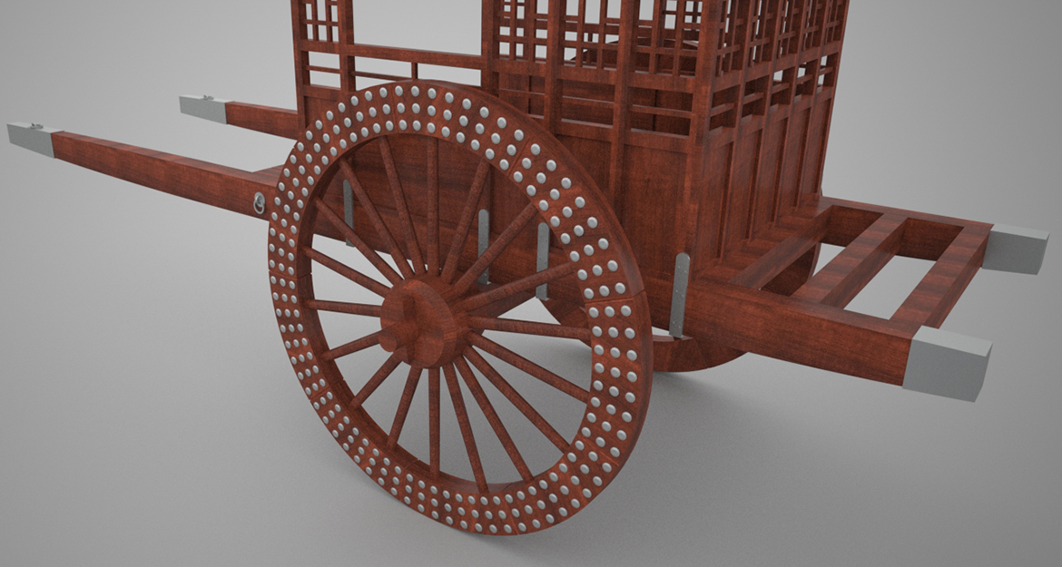 Chinese wooden cart 3D model | CGTrader