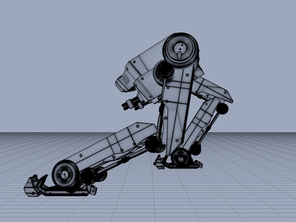 two legs robot walk 3D model animated rigged | CGTrader