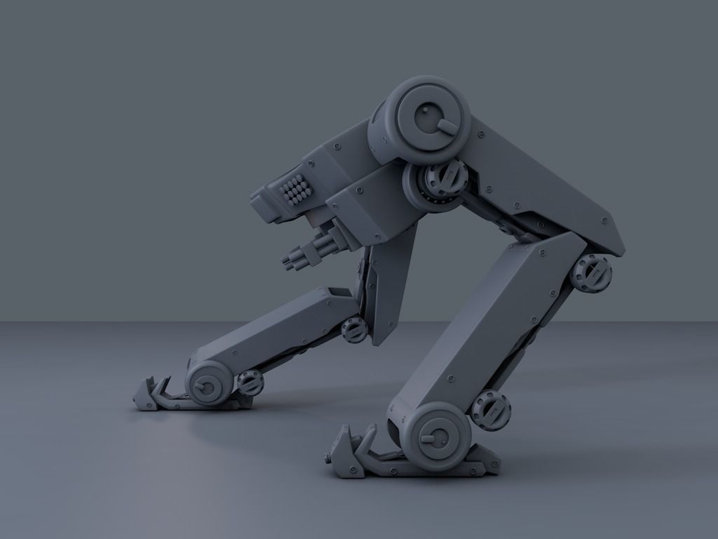 two legs robot walk 3D model animated rigged | CGTrader