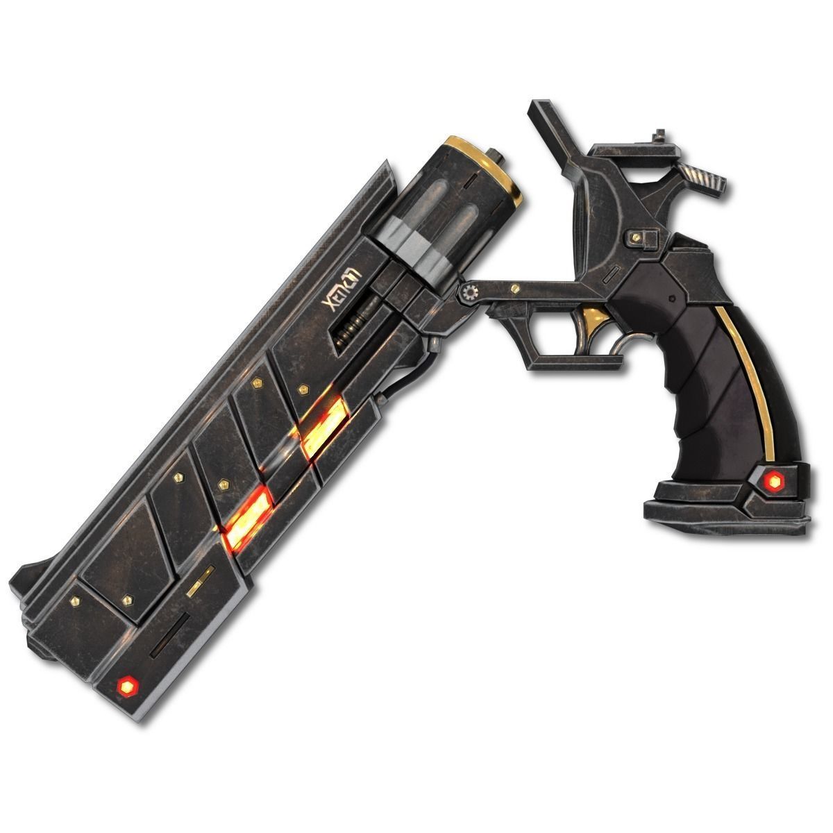 3D model Xenon Hand Revolver VR / AR / low-poly rigged animated | CGTrader
