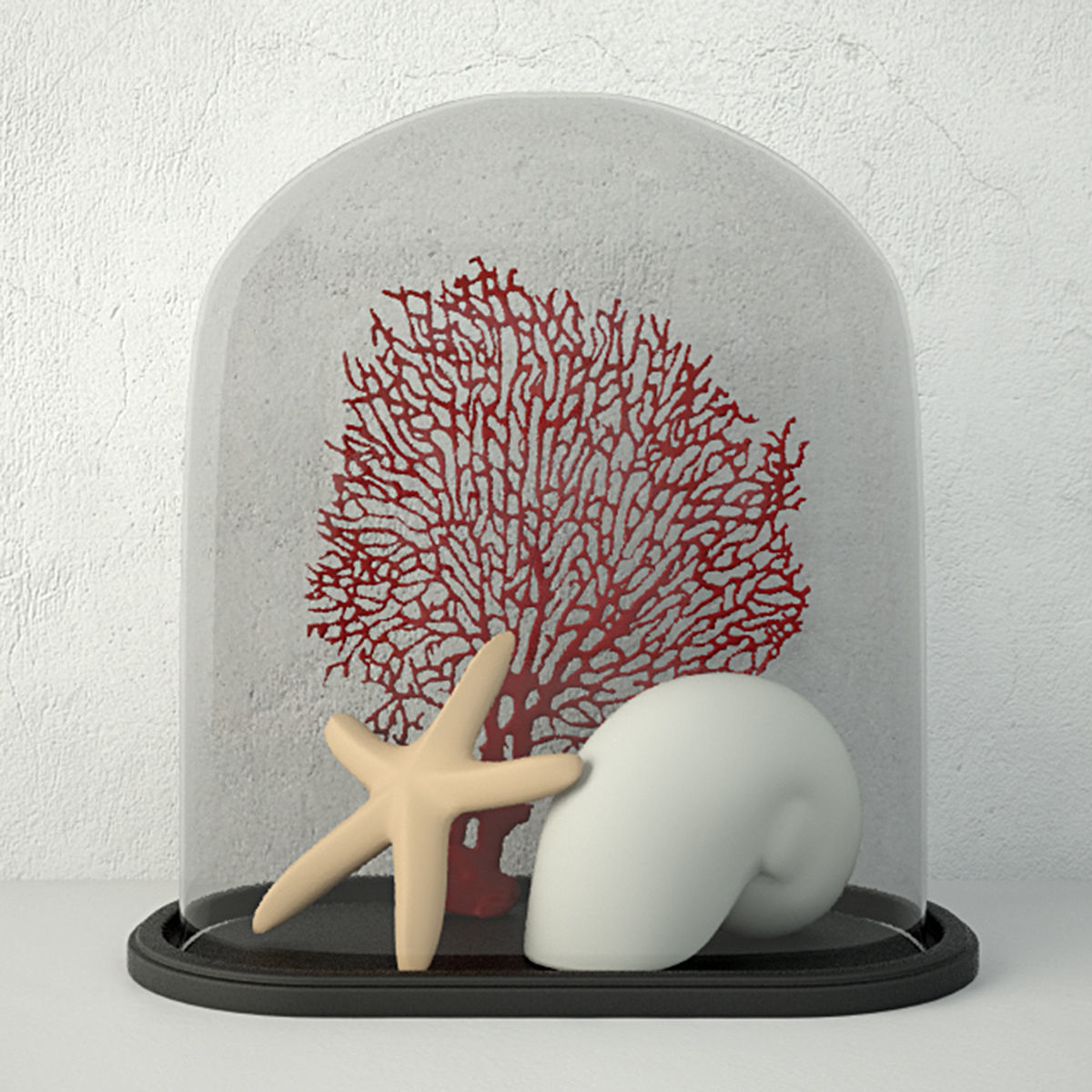 Oval Sea Life Glass Dome 3D model | CGTrader