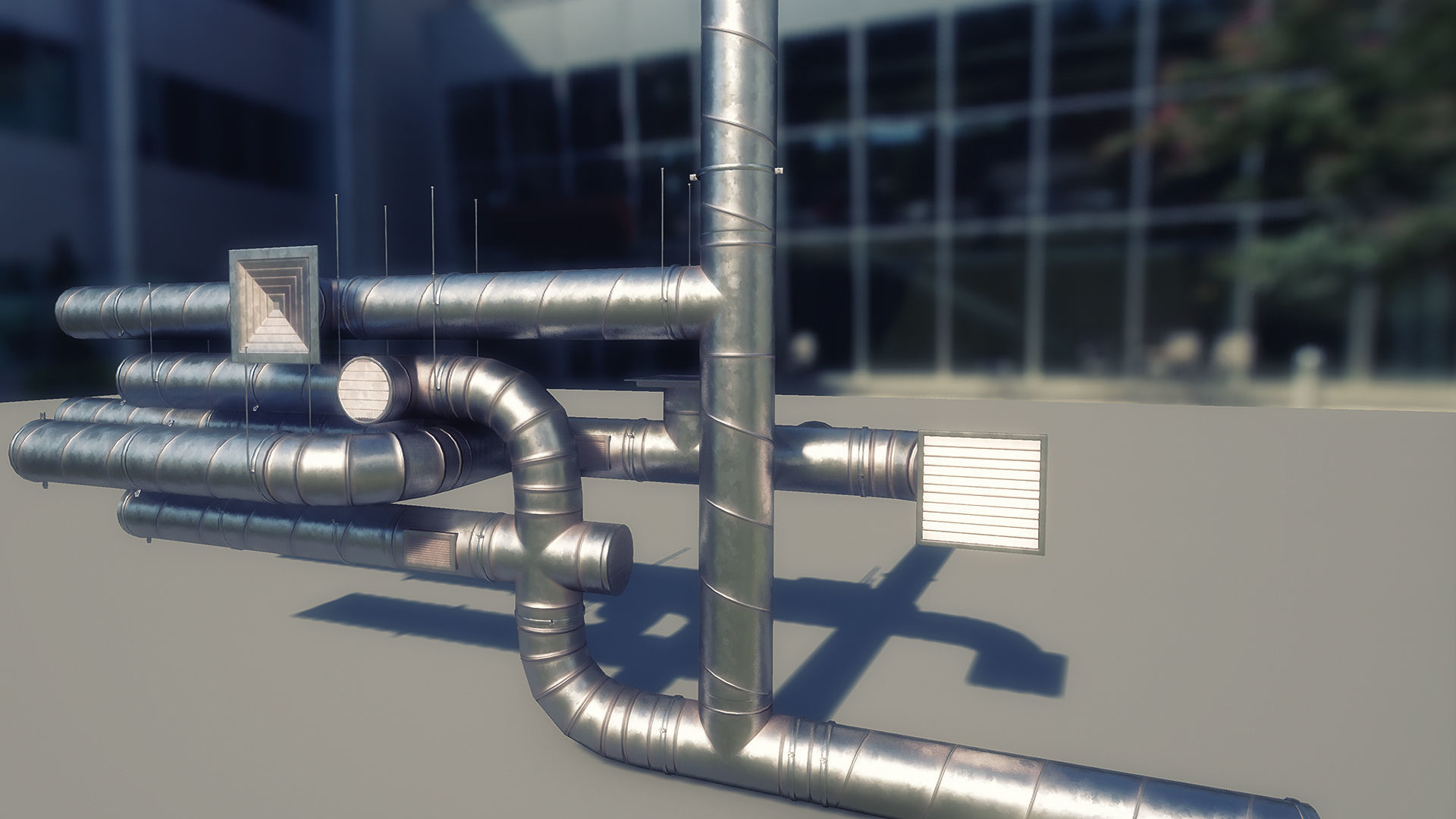3D model Ventilation modular kitbash - gameready model for unreal unity ...