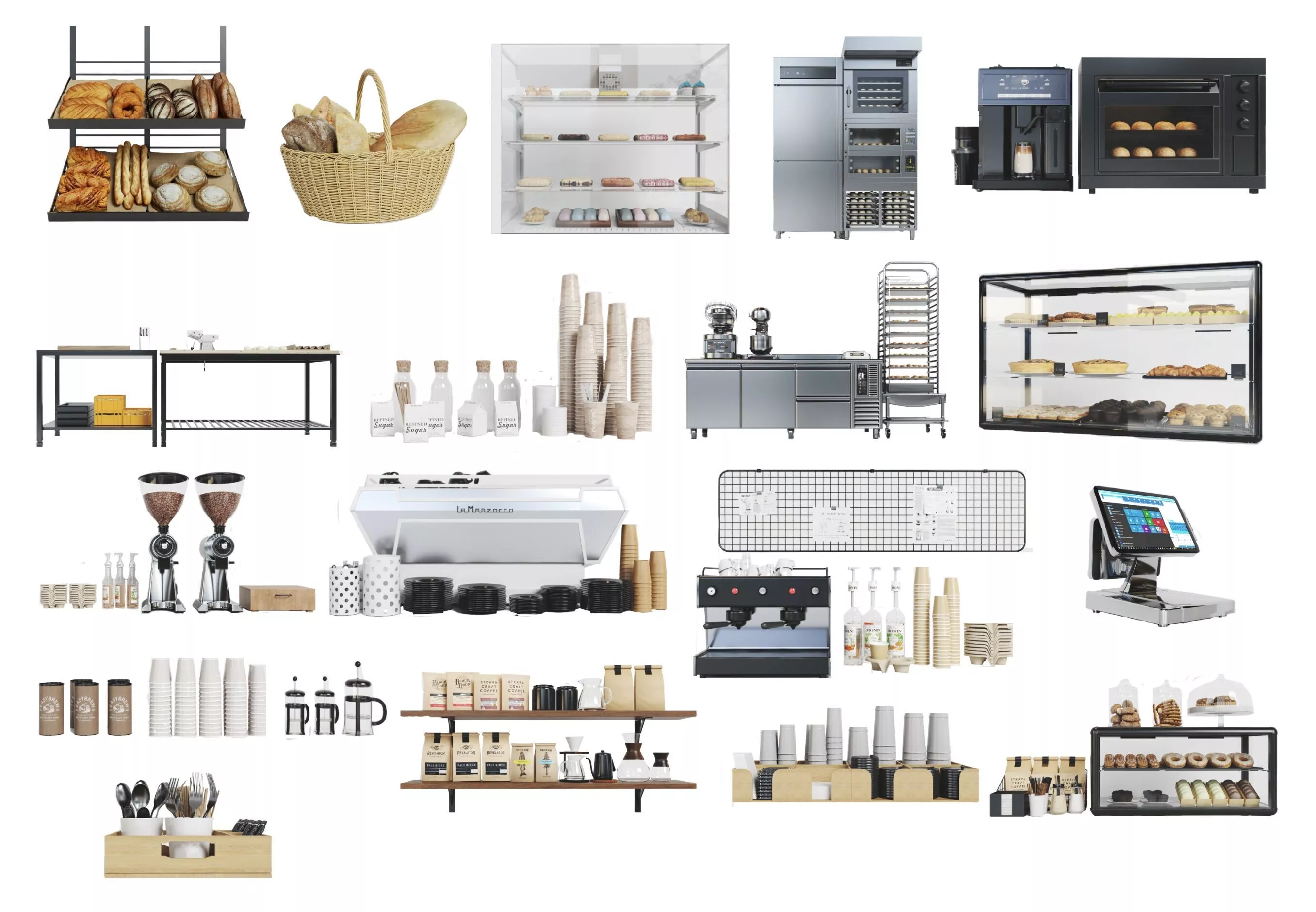 Bakery and Coffee Shop 3D Collection 3D model | CGTrader