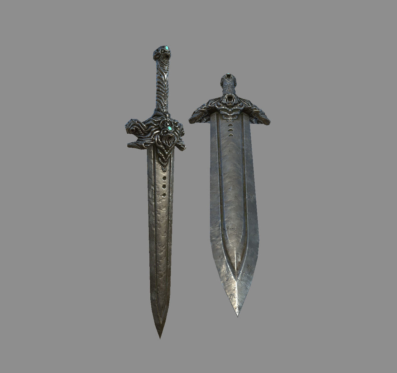 3D model Devil Sword Lowpoly 3D Model Texturing VR / AR / low-poly ...