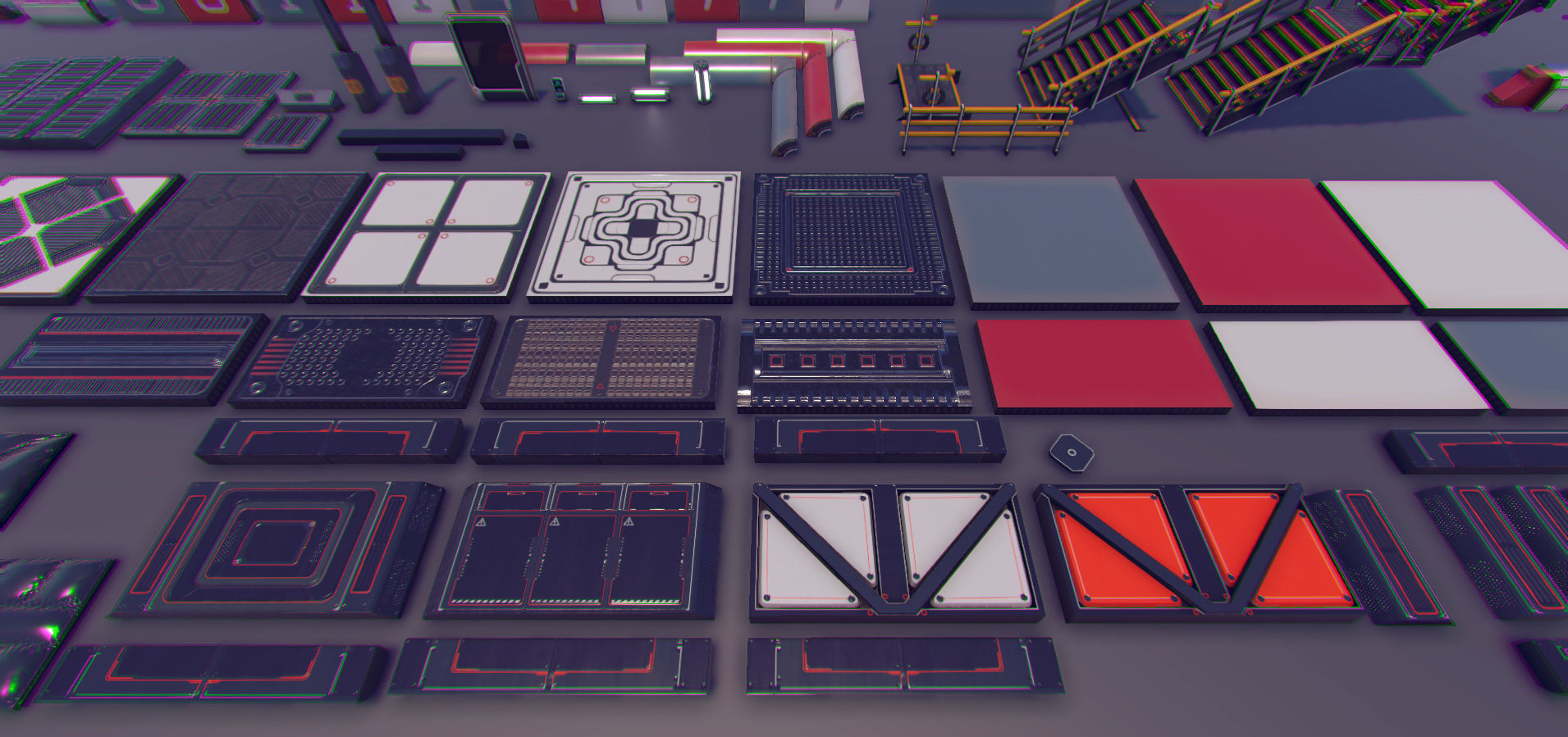 3D model SciFi set of civil engineering VR / AR / low-poly | CGTrader