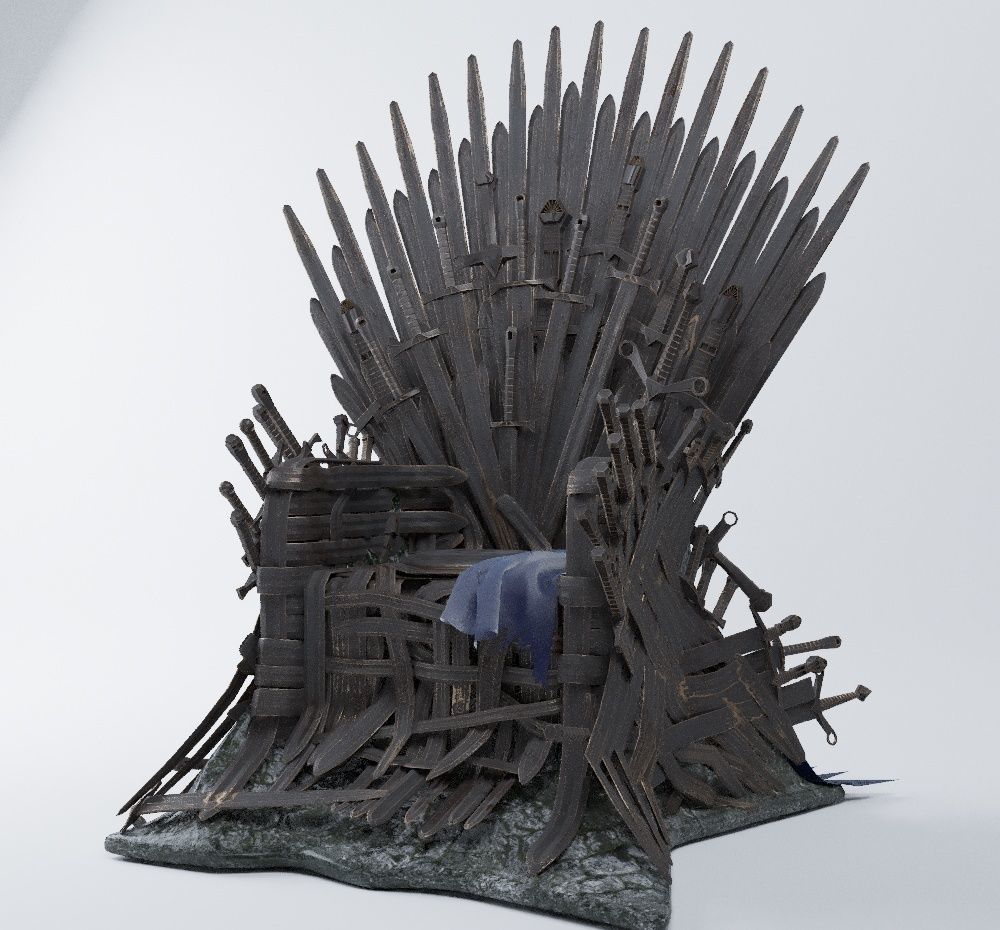 3D model IronThrone model for 3ds max 2018 corona render VR / AR / low ...