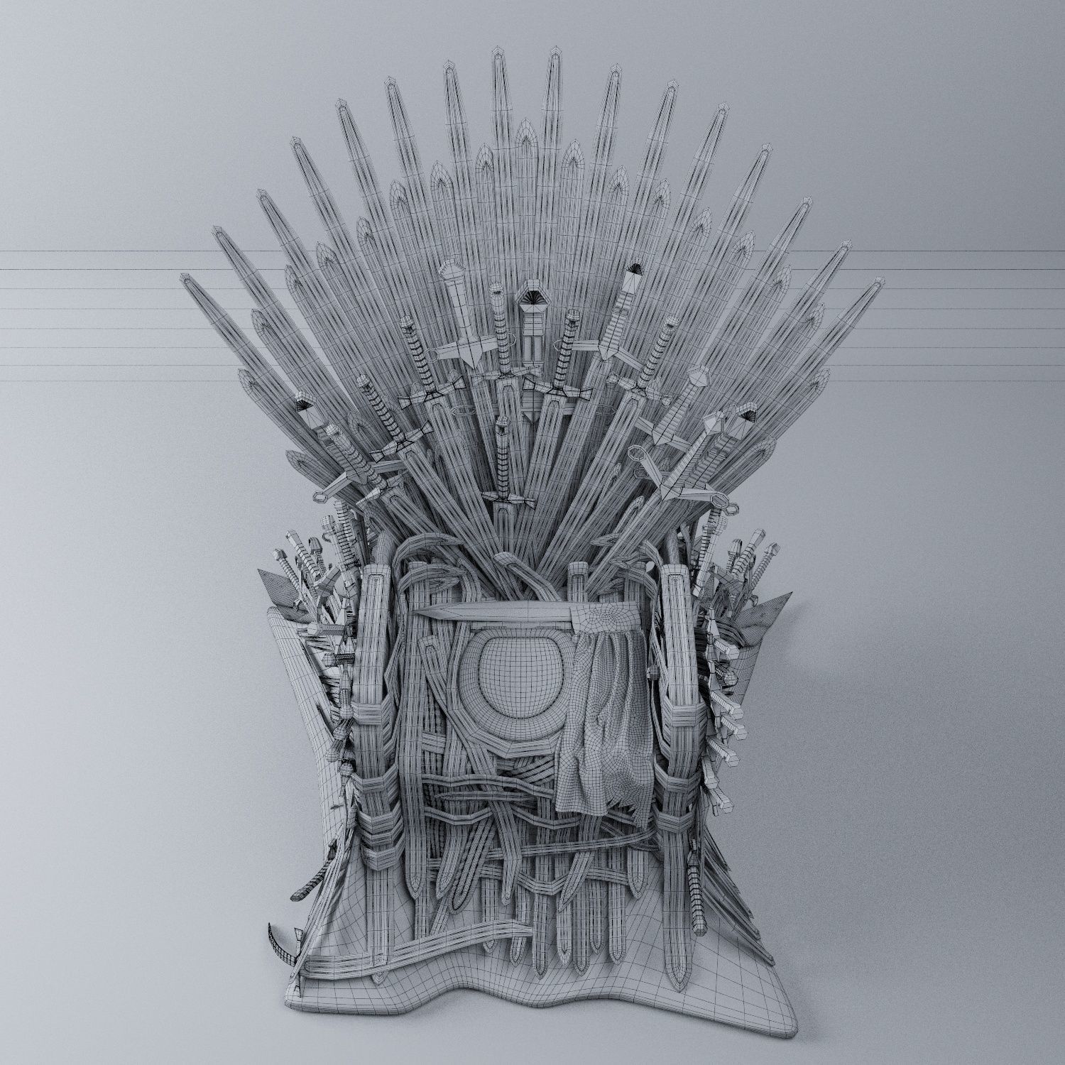 3D model IronThrone model for 3ds max 2018 corona render VR / AR / low ...