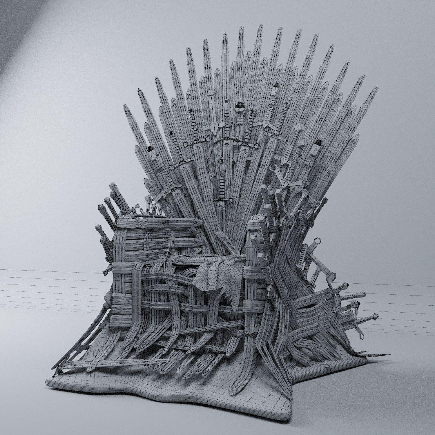3D model IronThrone model for 3ds max 2018 corona render VR / AR / low ...