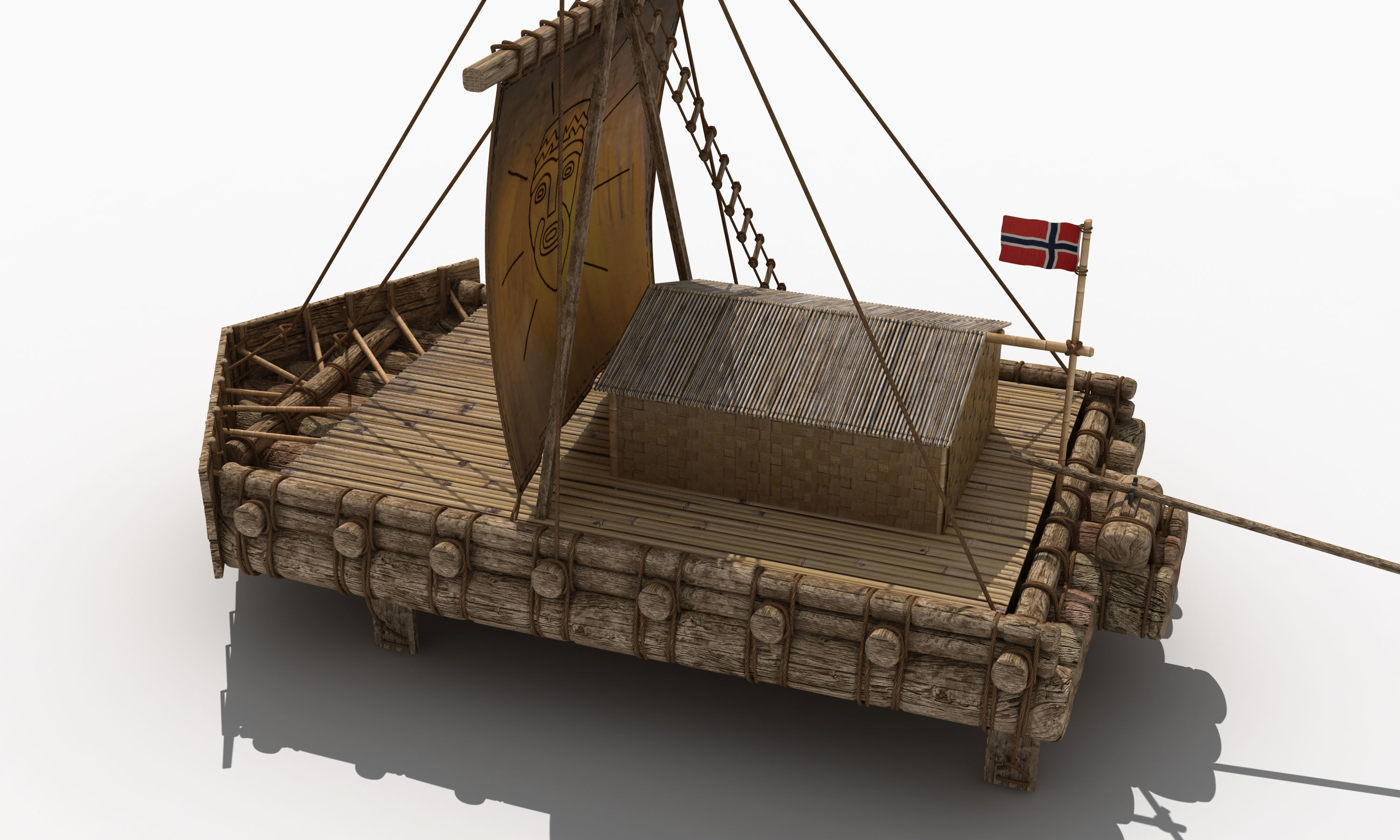3D model The Kon-Tiki Raft VR / AR / low-poly | CGTrader