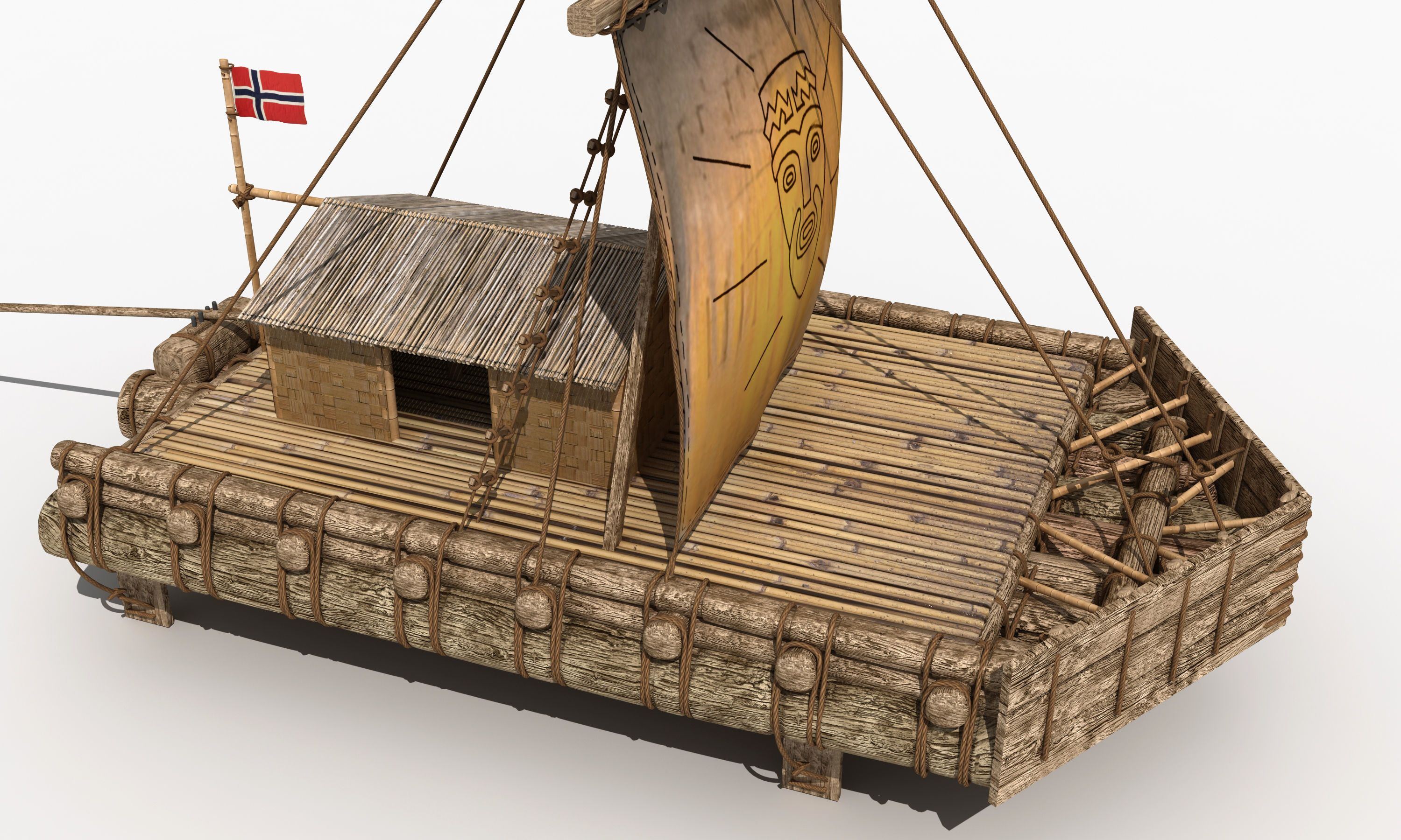 3D model The Kon-Tiki Raft VR / AR / low-poly | CGTrader