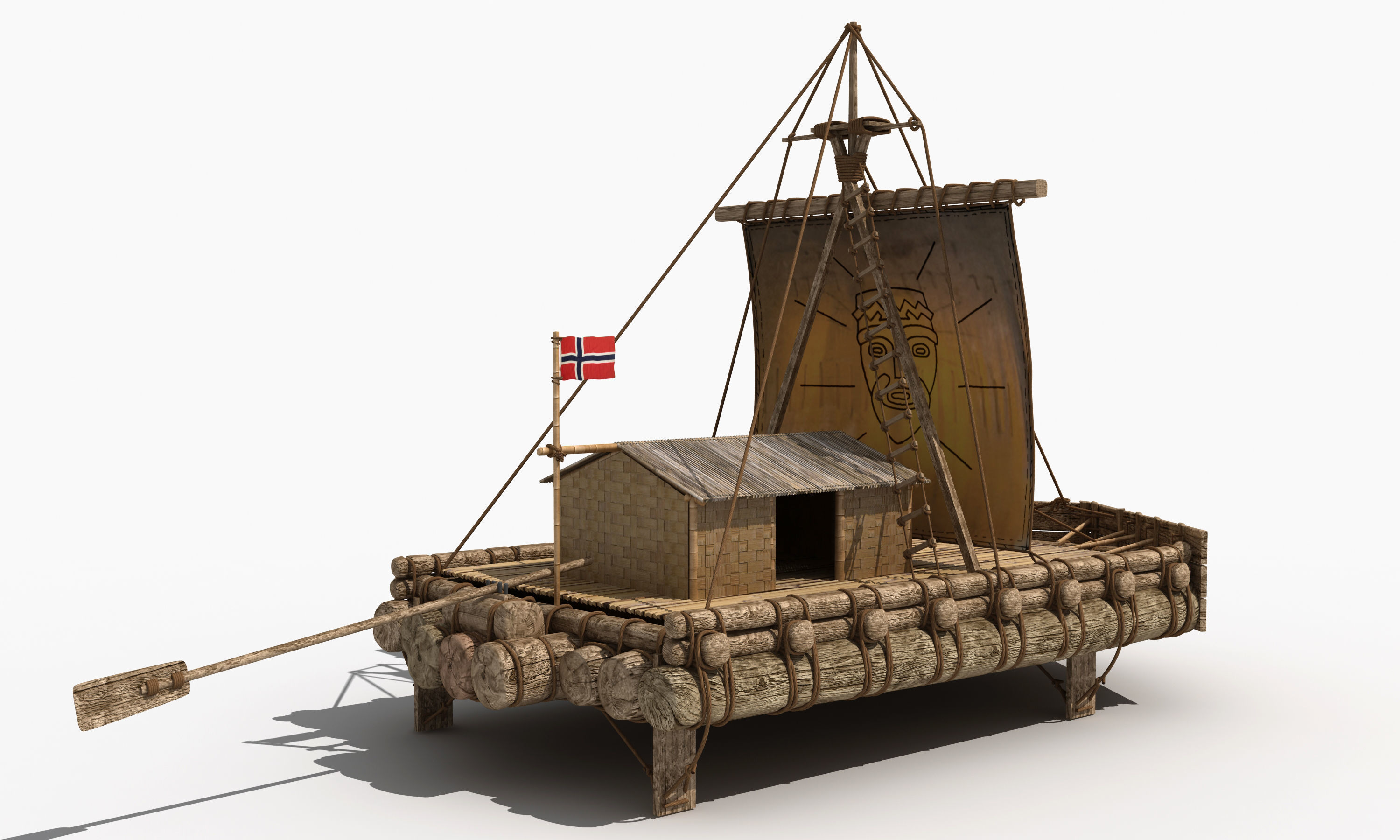 3D model The Kon-Tiki Raft VR / AR / low-poly | CGTrader