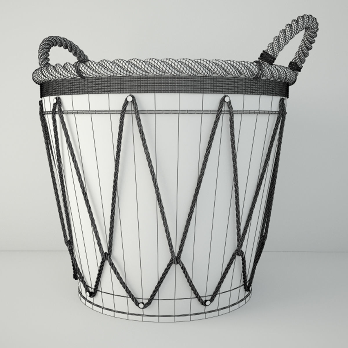 Assorted Metal Burlap Basket 3D model | CGTrader