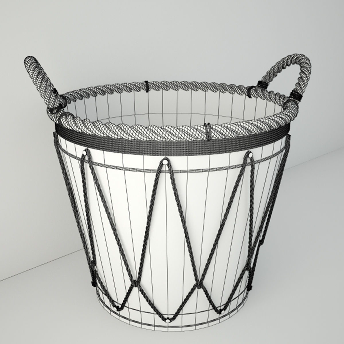 Assorted Metal Burlap Basket 3D model | CGTrader