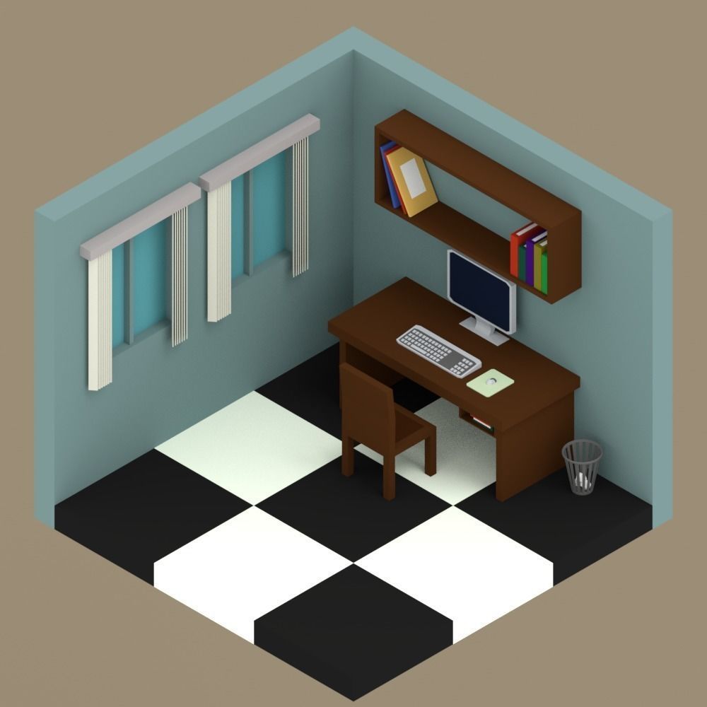 3D model Low-poly Office VR / AR / low-poly | CGTrader