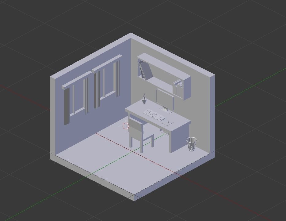 3D model Low-poly Isometric office VR / AR / low-poly | CGTrader