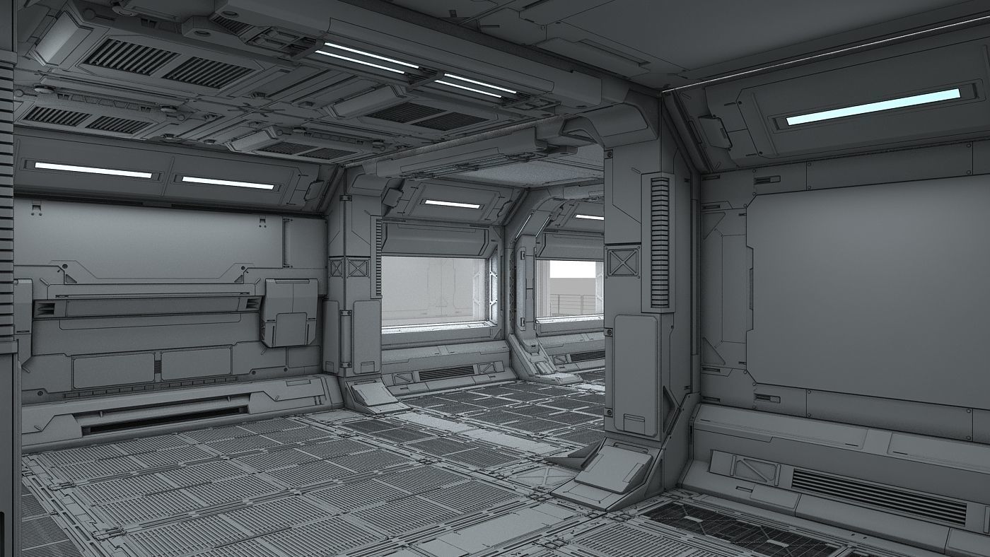Sci-Fi hall builder FULL PACK edition and bonus 3D model | CGTrader