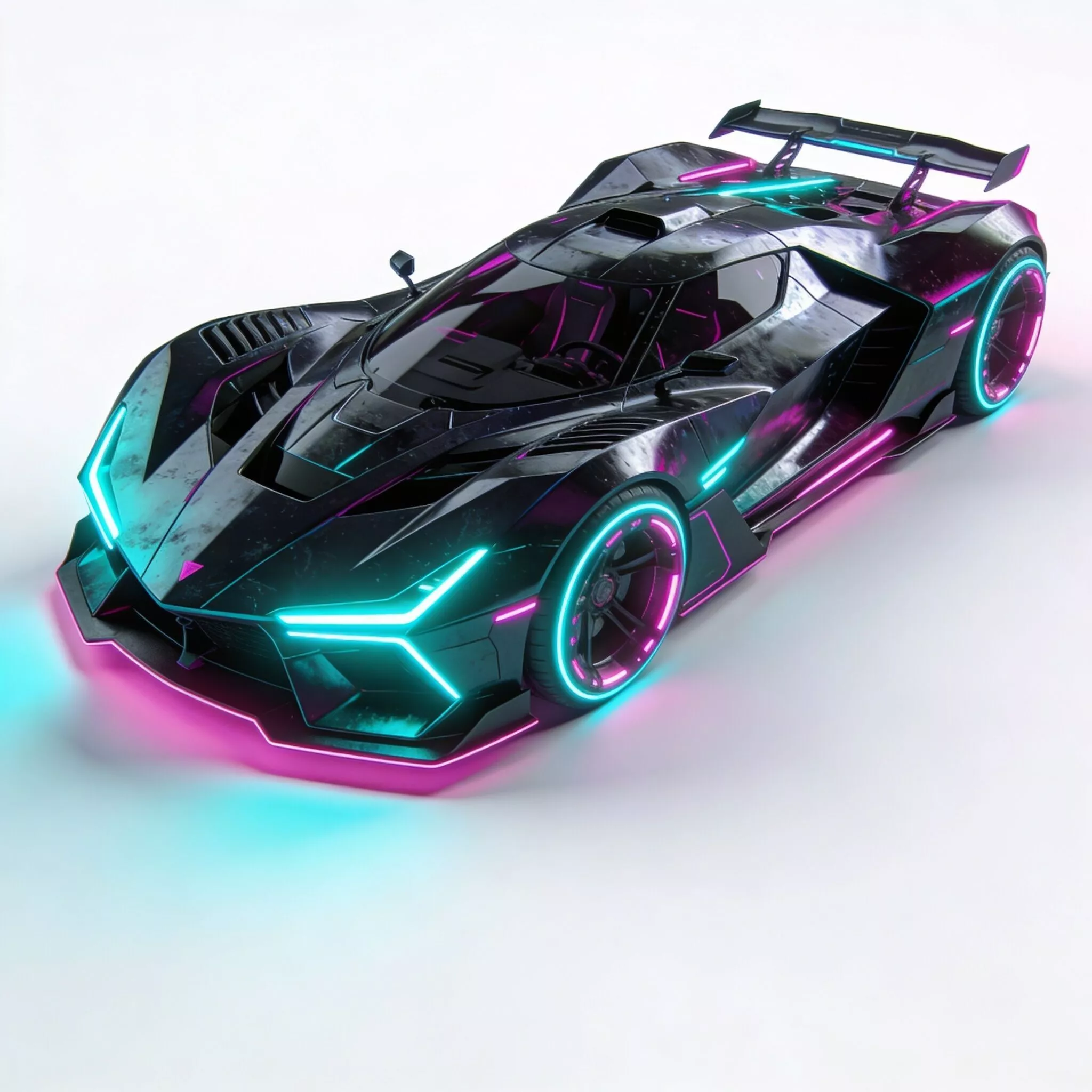 3D model Sci-Fi Cyberpunk Neon Hypercar VR / AR / low-poly | CGTrader