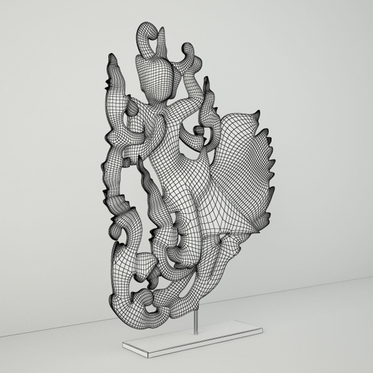 Burmese Carved Angel Fragment 3D model | CGTrader