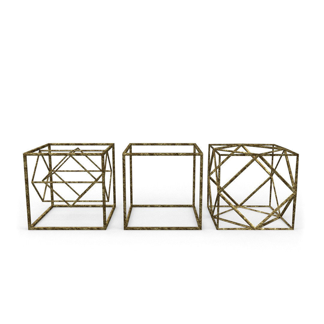 Geometric Decor Objects - Cube Frames 3D model | CGTrader