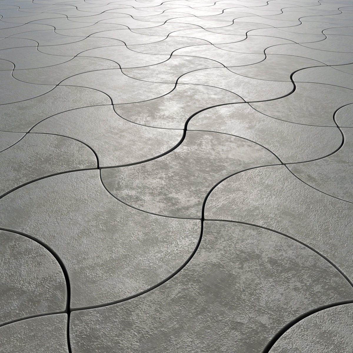 Paving stone curve 3D model | CGTrader