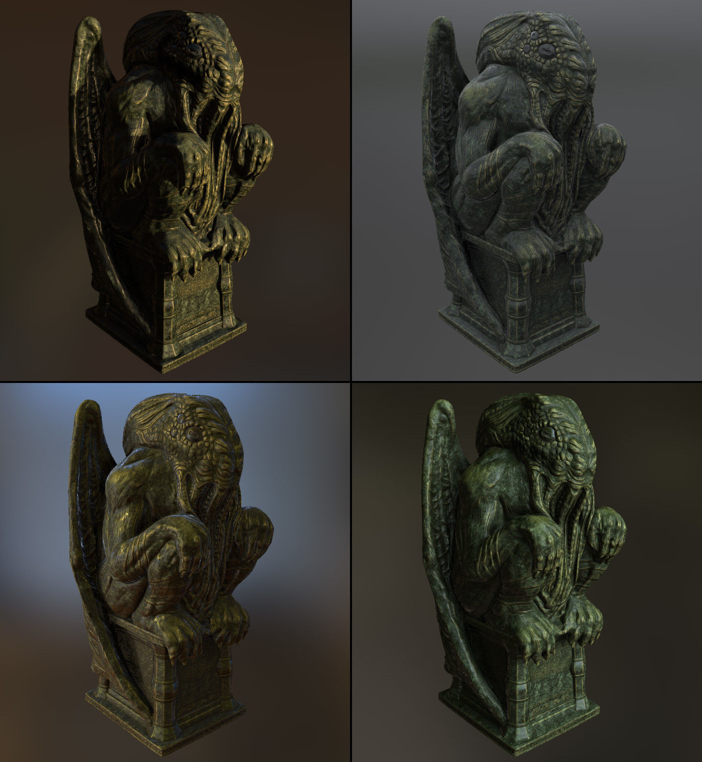 Cthulhu Statuette - low free VR / AR / low-poly 3D model | CGTrader