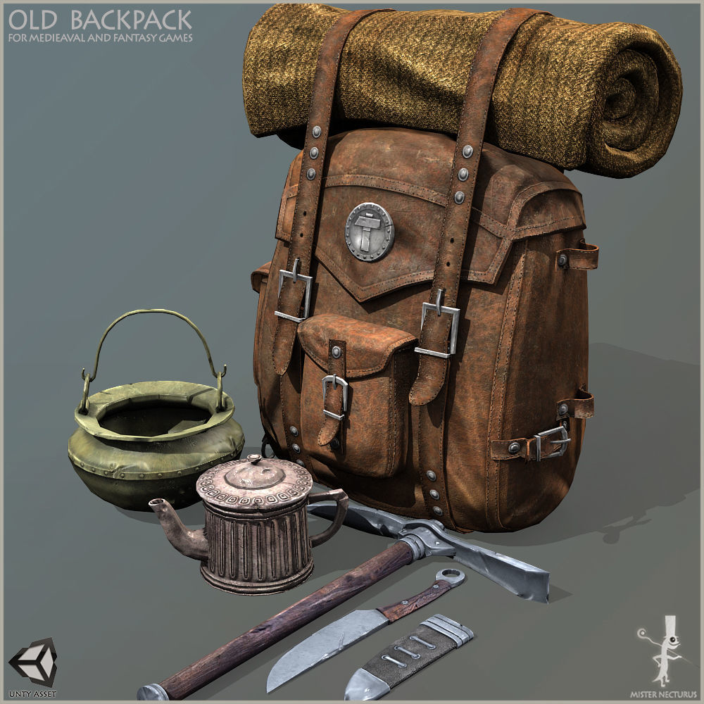 3D model Survival Old Backpack VR / AR / low-poly rigged | CGTrader
