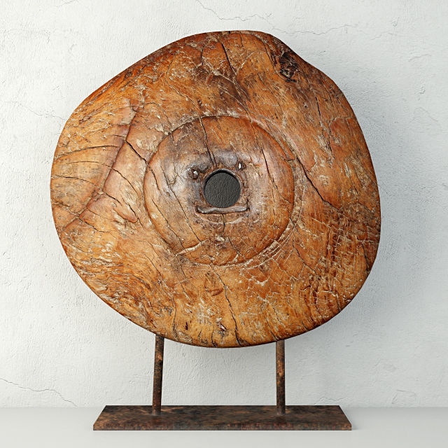 19th Century Wooden Wagon Wheel Artifact 3D model | CGTrader