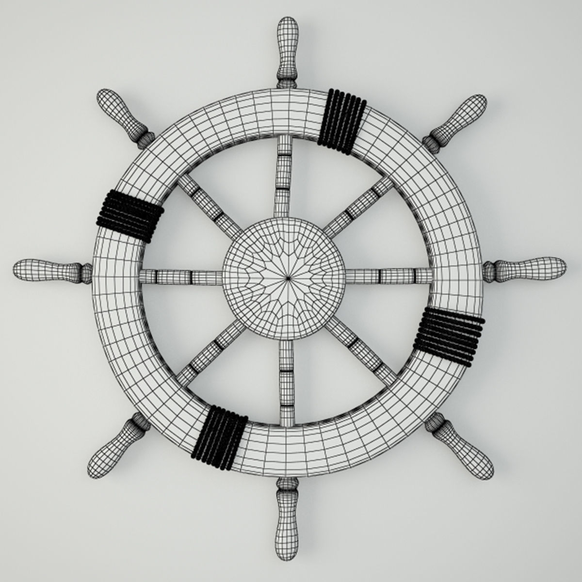 Large Marine Ship Wheel Nautical Decor 3D model | CGTrader