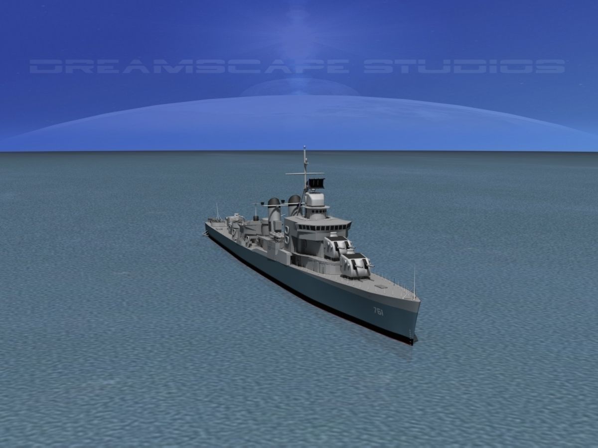 Sumner Class Destroyer DD-761 USS Buck 3D model rigged | CGTrader