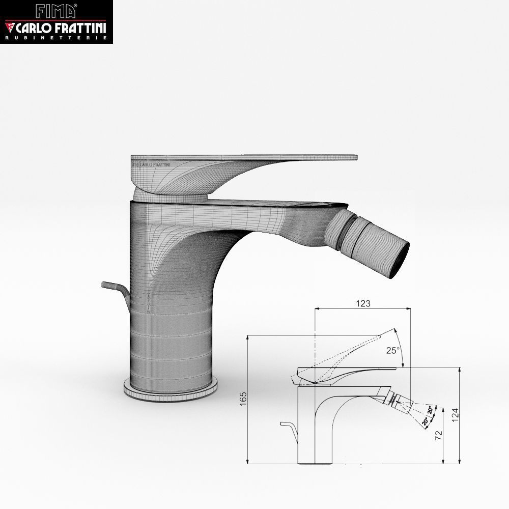 FIMA QUAD F3722 bidet mixer 3D model | CGTrader