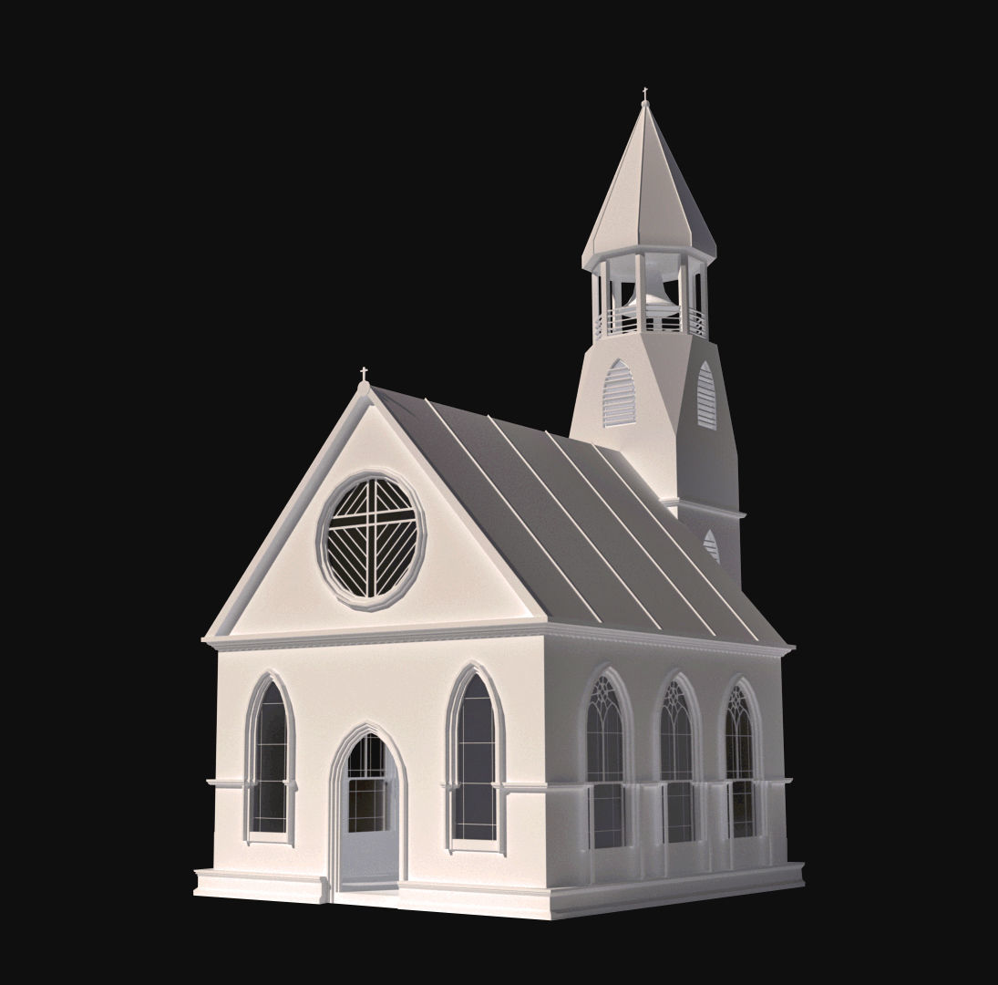 Mediavel church LOW POLY free VR / AR / low-poly 3D model | CGTrader