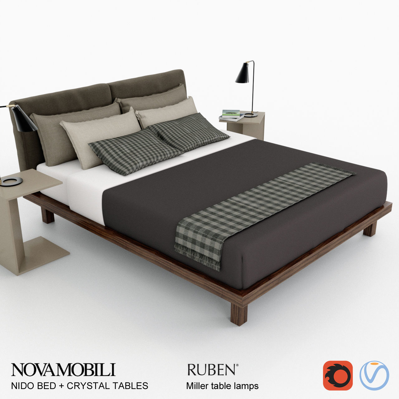 Novamobili Nido - Crystal table - Rubn Miller lamp 3D model | CGTrader