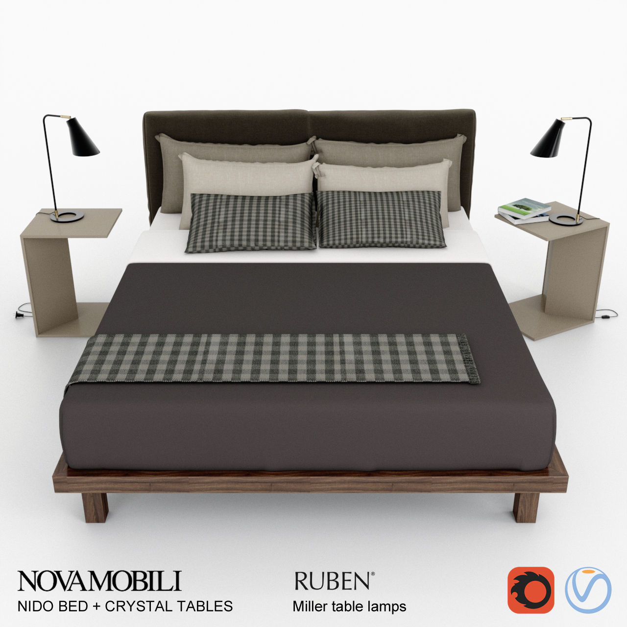 Novamobili Nido - Crystal table - Rubn Miller lamp 3D model | CGTrader