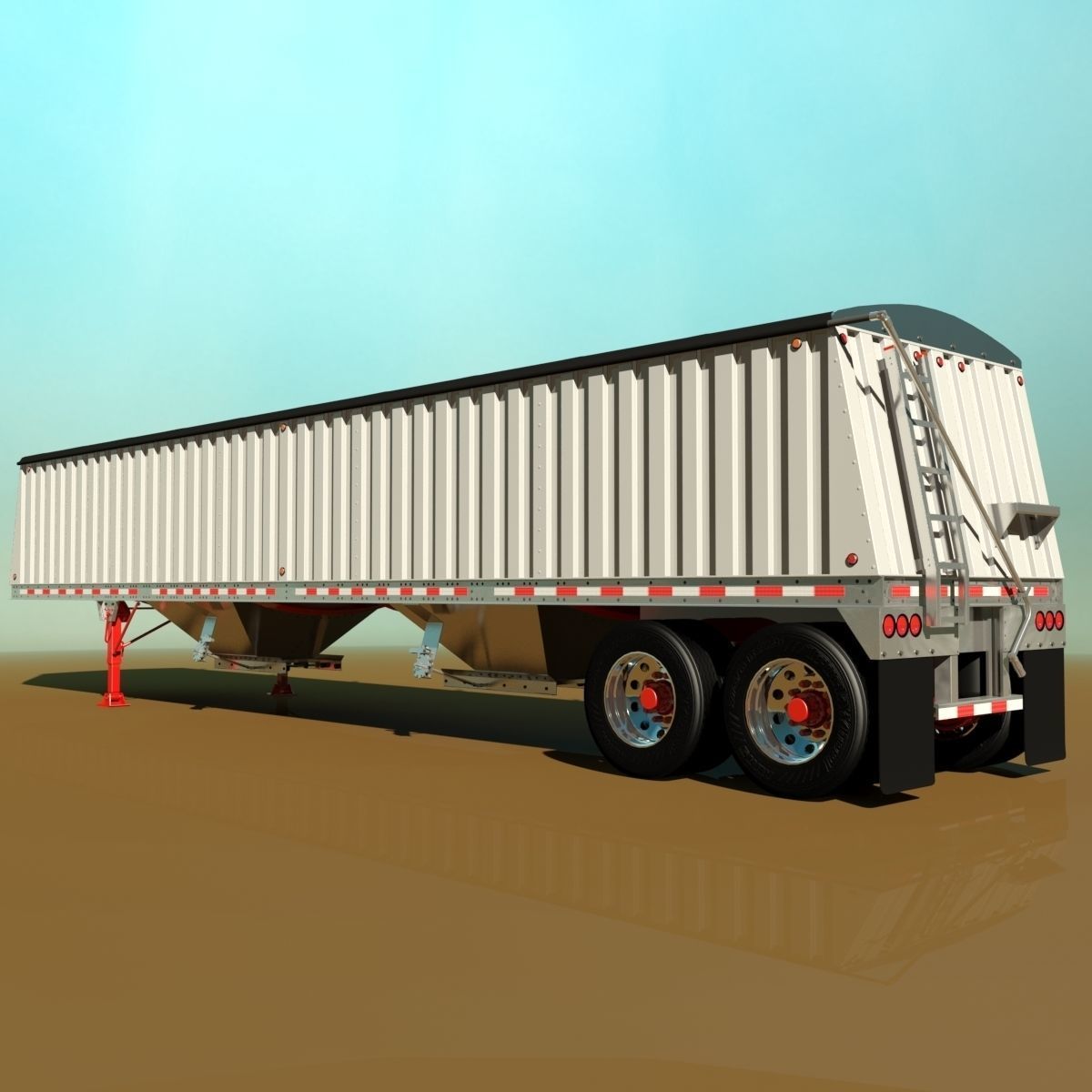 Grain Trailer 3D model | CGTrader
