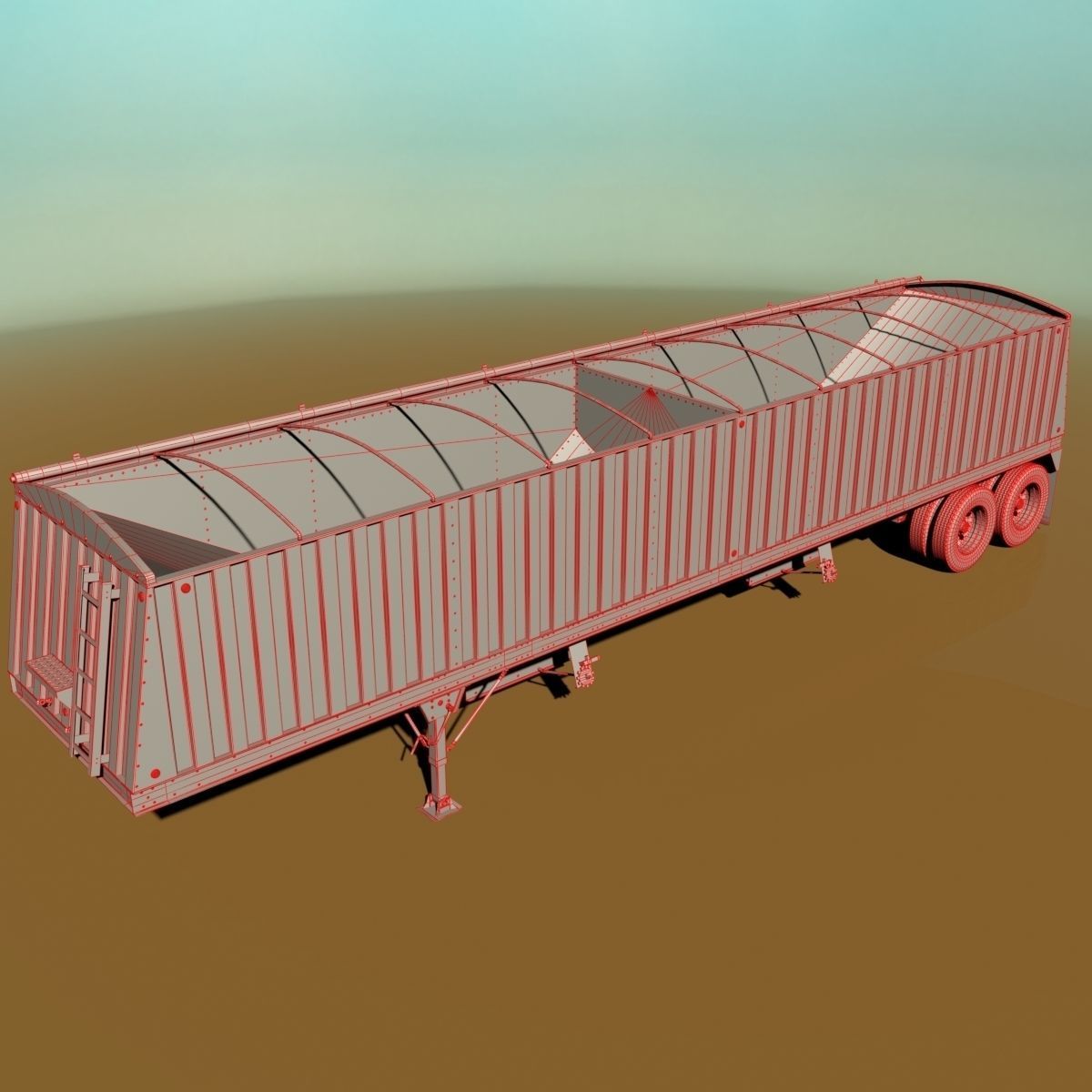 Grain Trailer 3D model | CGTrader